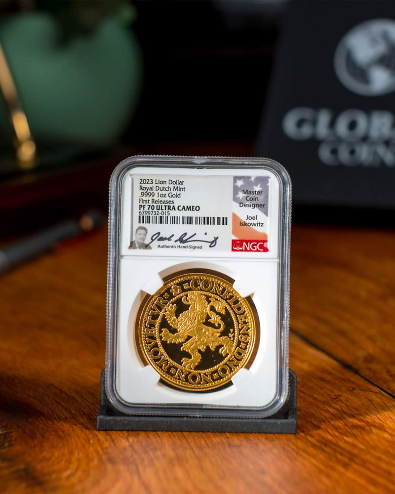 Gold World Coin | 1oz Gold Lion Dollar Royal Dutch Mint | First ...