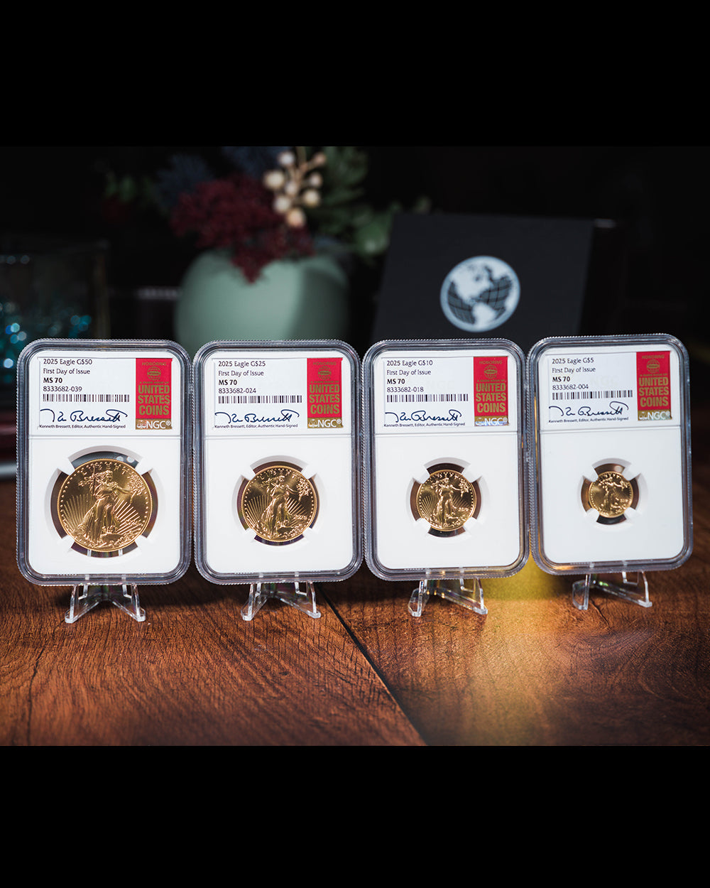 Showcase 2025 Gold Eagle Set MS70 Autographed
