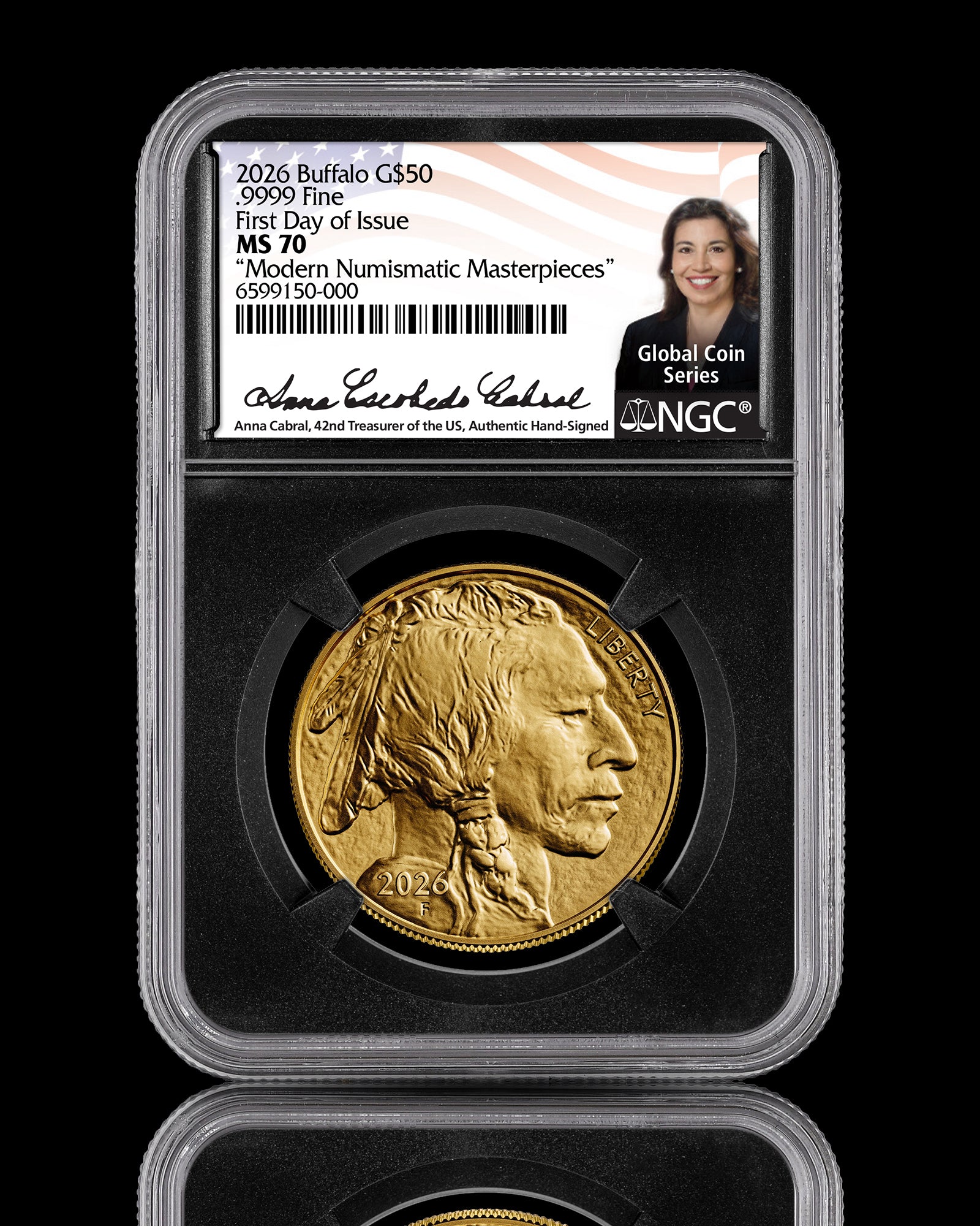 2026 $50 American Gold Eagle | MS70 First Day of Issue | Anna Escobedo